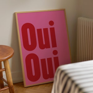 Oui Oui Poster, MORE COLOURS, French Art Print, Oui Oui Typography ...