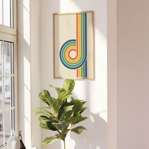 1970s Retro Rainbow Stripes Poster, Retro Nostalgia Art Poster, 70's ...