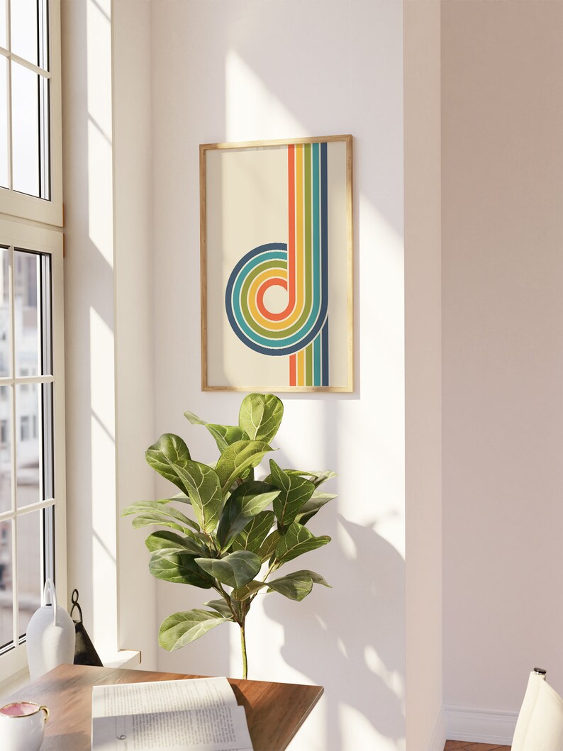 1970s Retro Rainbow Stripes Poster Retro Nostalgia Art - Etsy