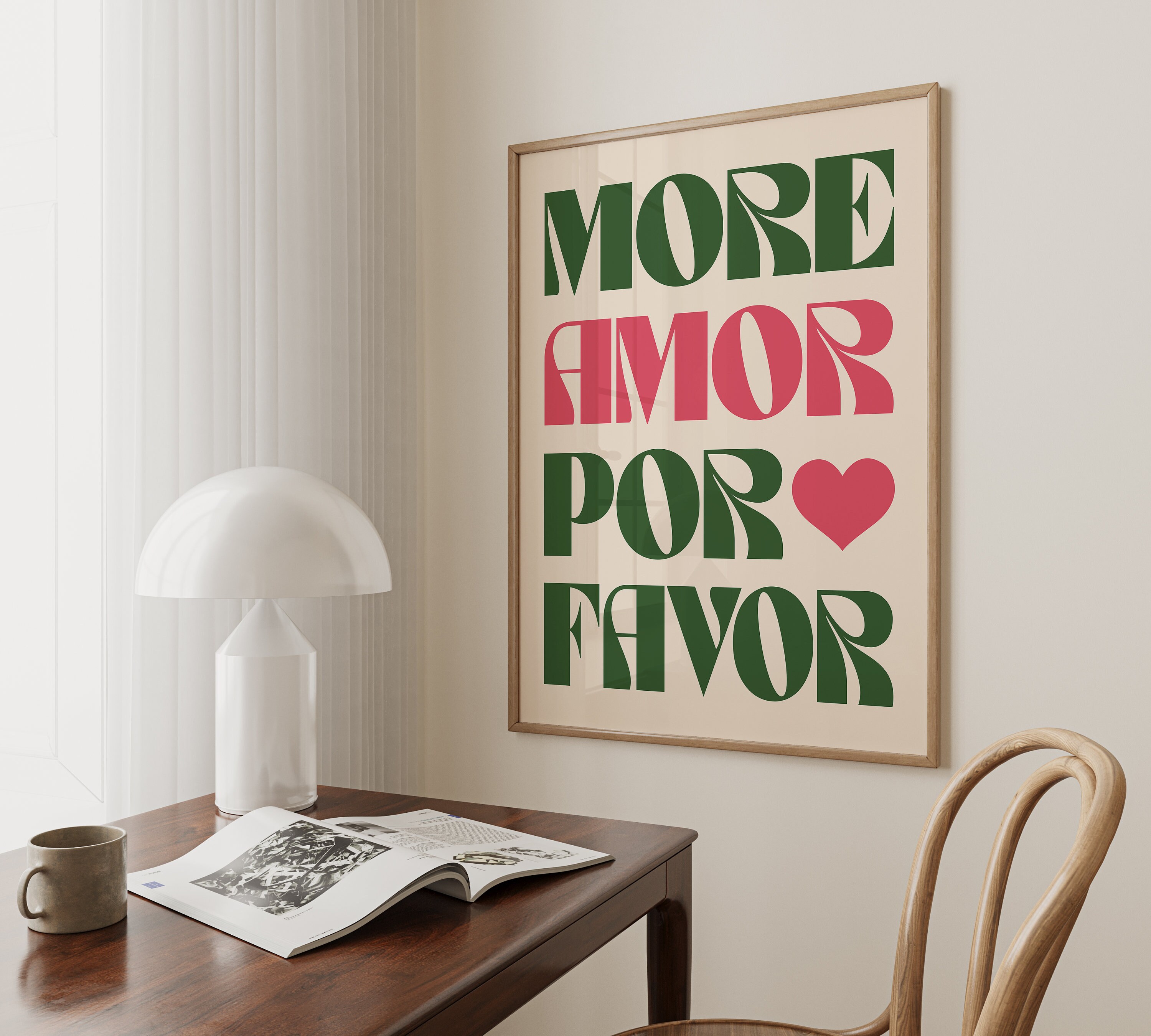 More Amor Por Favor Art Print: Trendy Spanish Quote, Maximalist Decor ...