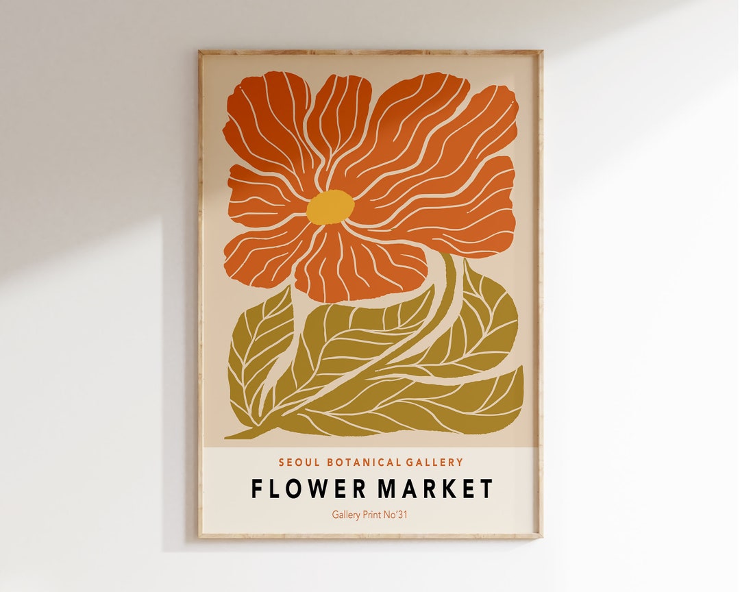 Seoul Flower Market Poster, Flower Market Print, Abstract Flower Poster ...