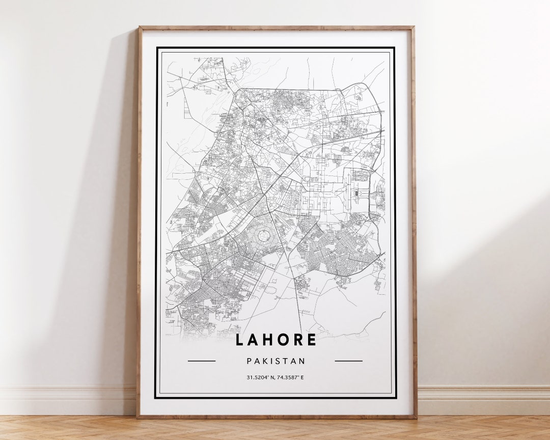 Lahore Pakistan Map Poster, Lahore City Map, Map of Lahore, Lahore Map ...
