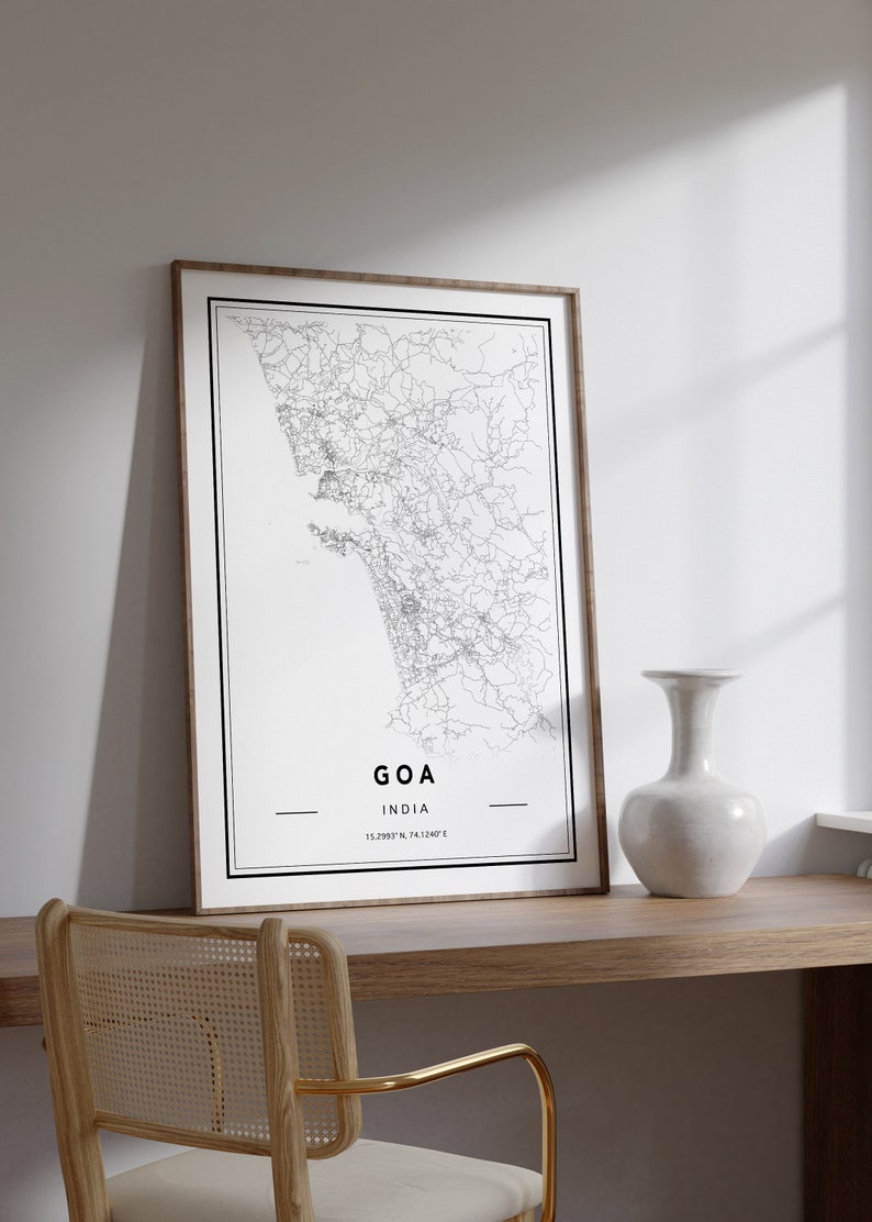 Goa India Map Print Map of Goa Goa Map Print India Art - Etsy UK