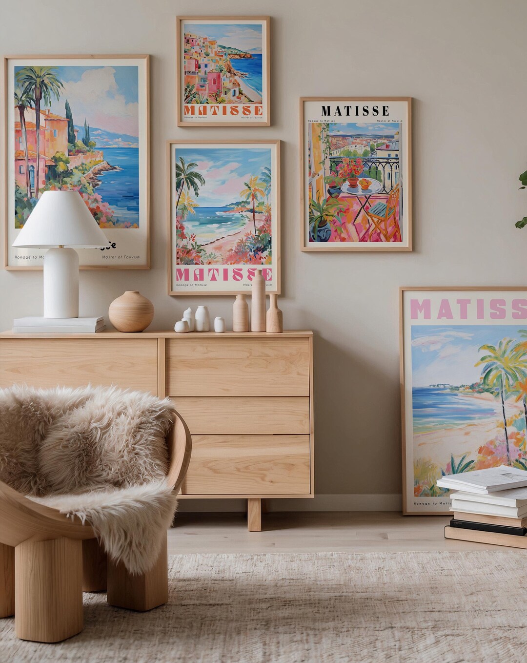 Set of 5 Pastel Matisse Beach Prints, Digital DOWNLOAD Matisse Prints ...