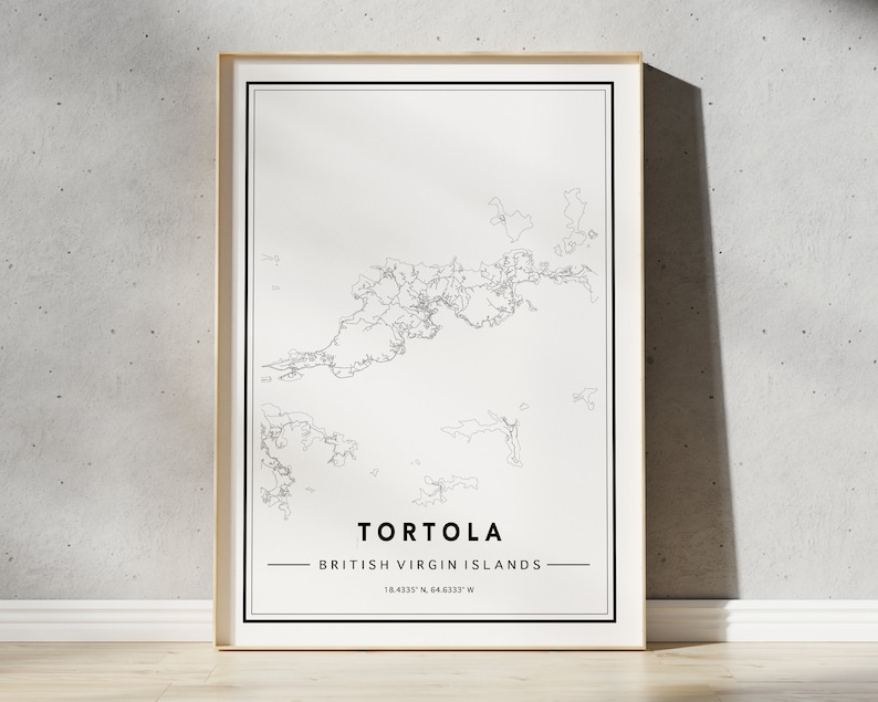 Tortola BVI Map Print Tortola Map Poster Tortola Map Wall | Etsy
