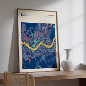 Seoul Map Print, Map of Seoul South Korea, Seoul City Map, Seoul Map ...