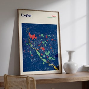 Exeter Map Print, Exeter Map Poster, Exeter Map Wall Art, Exeter Street ...
