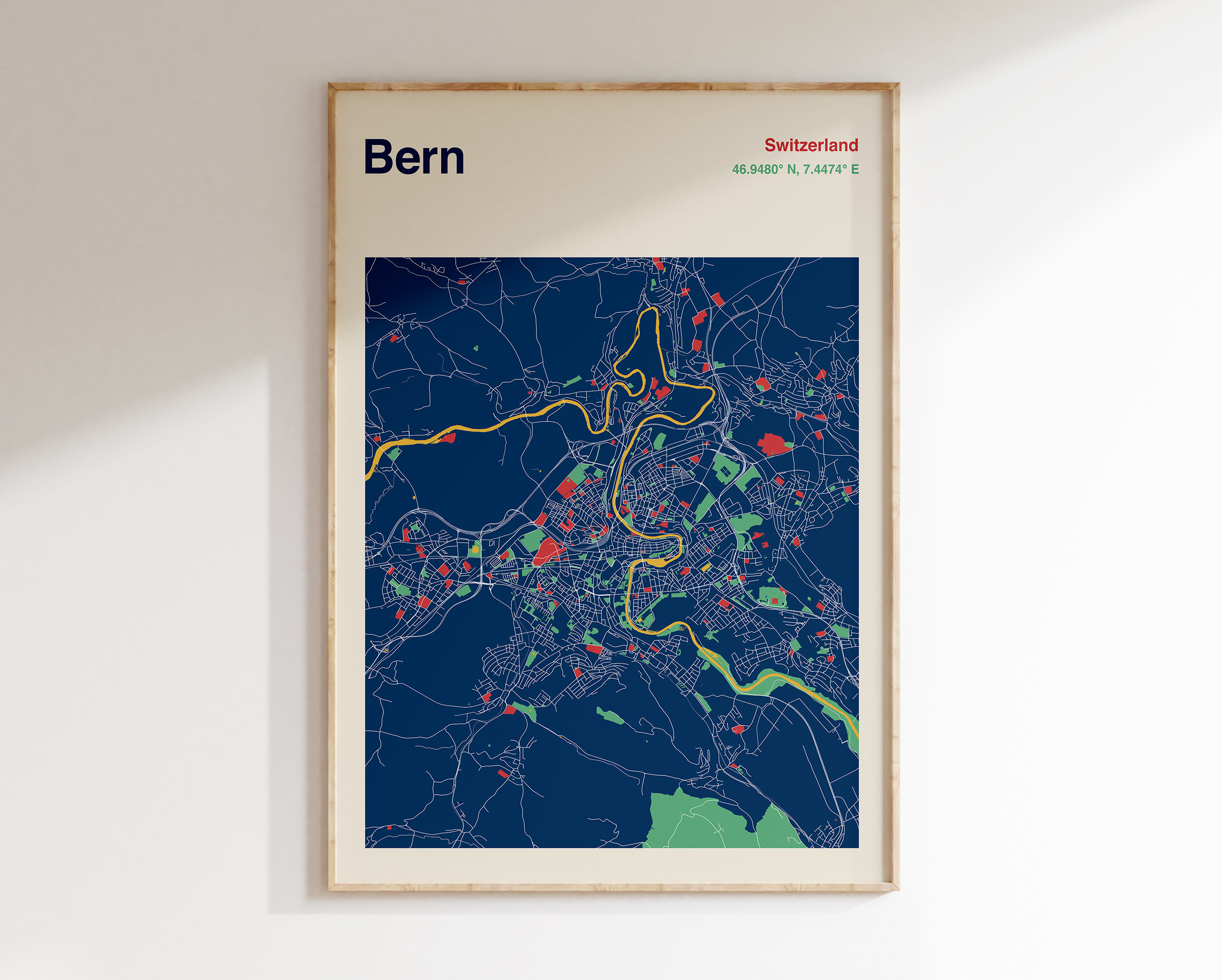 Bern Switzerland Map Print Bern Map Poster Map of Bern Blue - Etsy