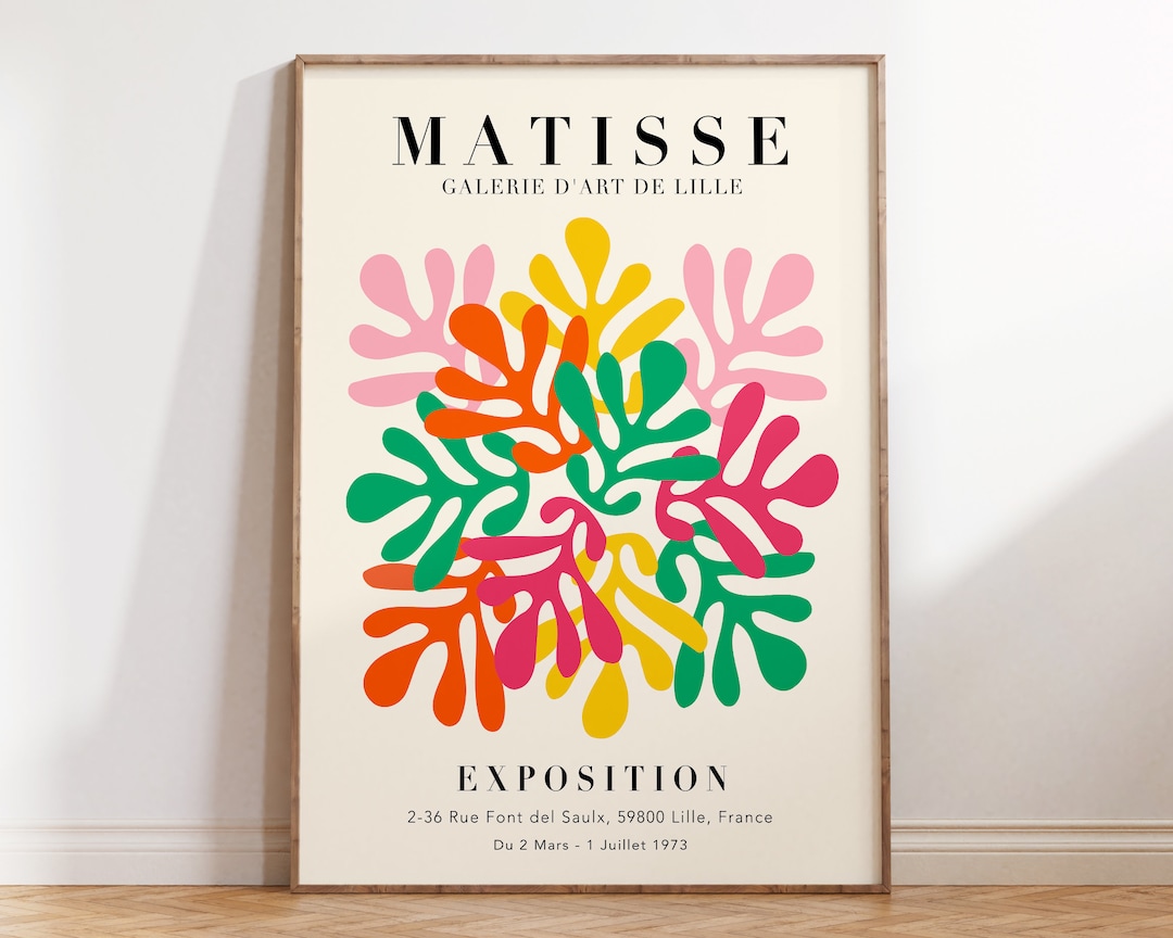 Colourful Abstract Matisse Poster, Matisse Papier Decoupe Wall Art ...