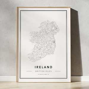 Ireland Map Print, Ireland Map Poster, Ireland Map Wall Art, Ireland ...
