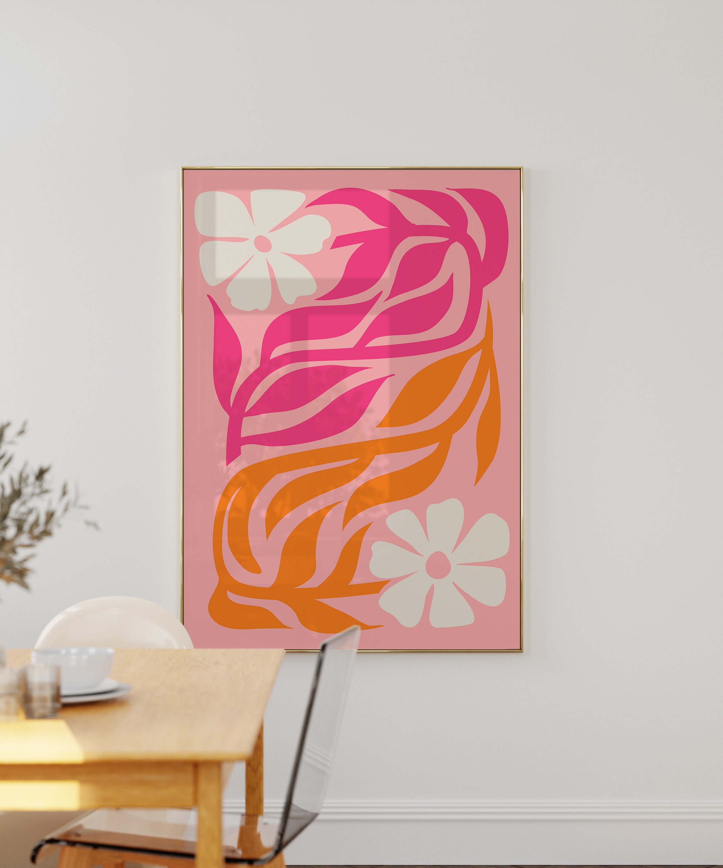 Abstract Flowers Poster Retro Flowers Print Colourful - Etsy