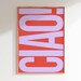 Ciao Typography Retro Poster, Maximalist Wall Art, Retro Gallery Wall ...