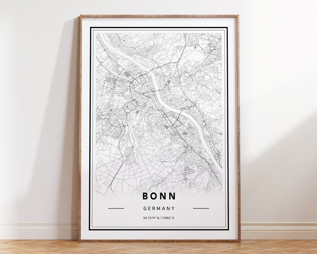 Cartaz do mapa de Bonn Alemanha, mapa da cidade de Bonn, mapa de Bonn ...