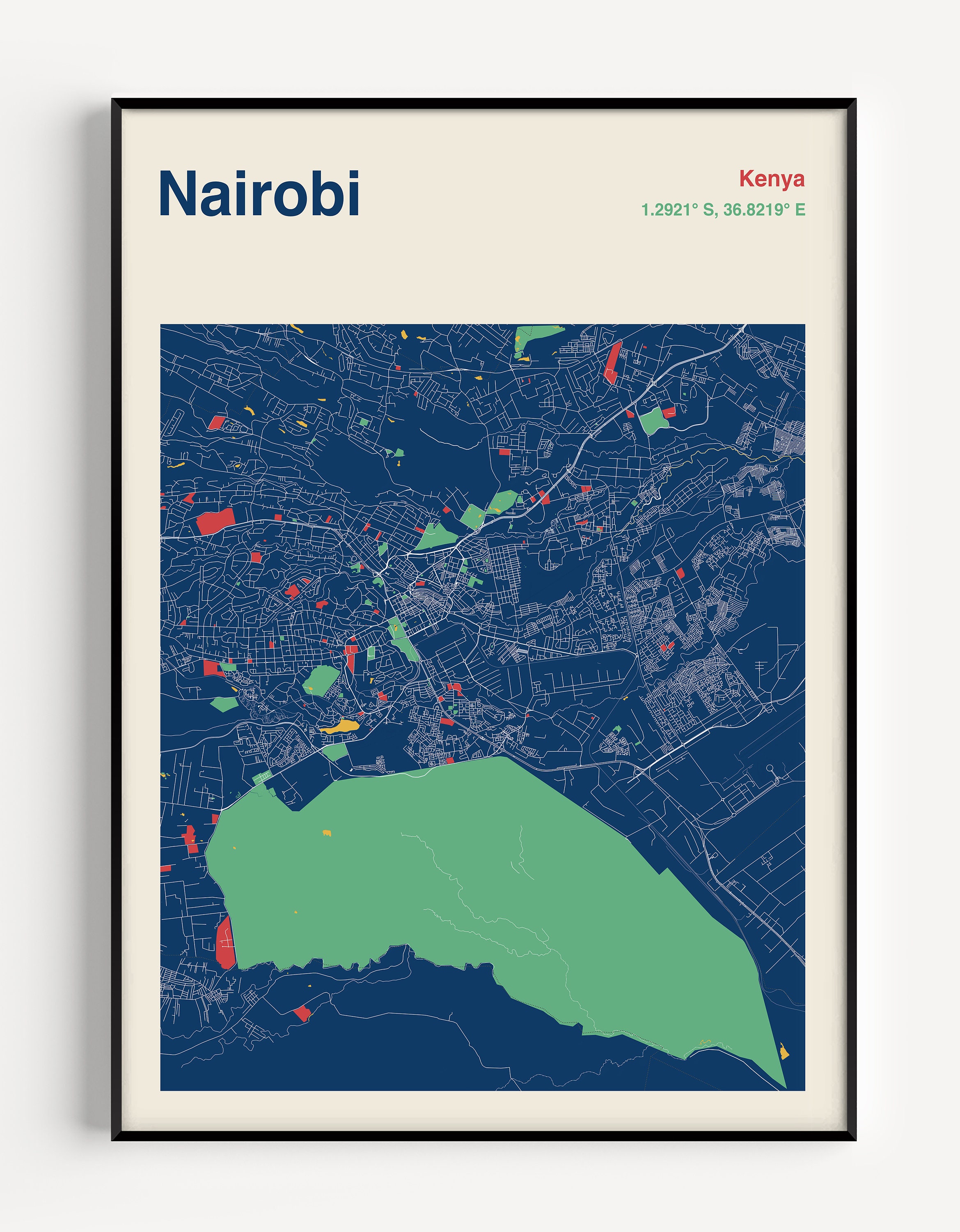 Nairobi Kenya Map Print Nairobi Map Poster Map of Nairobi | Etsy