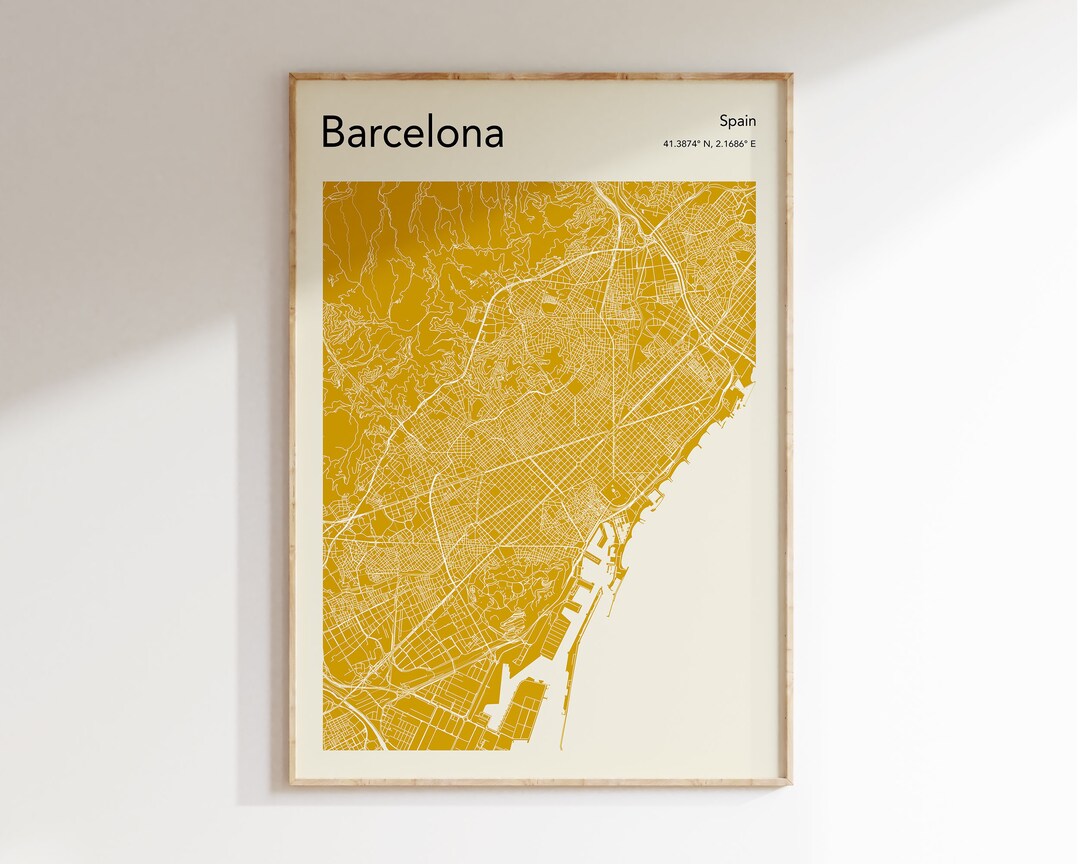 Barcelona Map Print, MORE COLOURS, Barcelona Map Poster, Barcelona Map ...