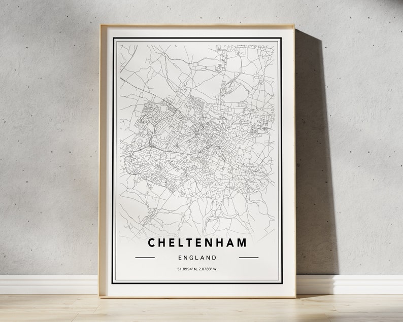 CHELTENHAM Map Print Cheltenham Map Poster Cheltenham Map | Etsy