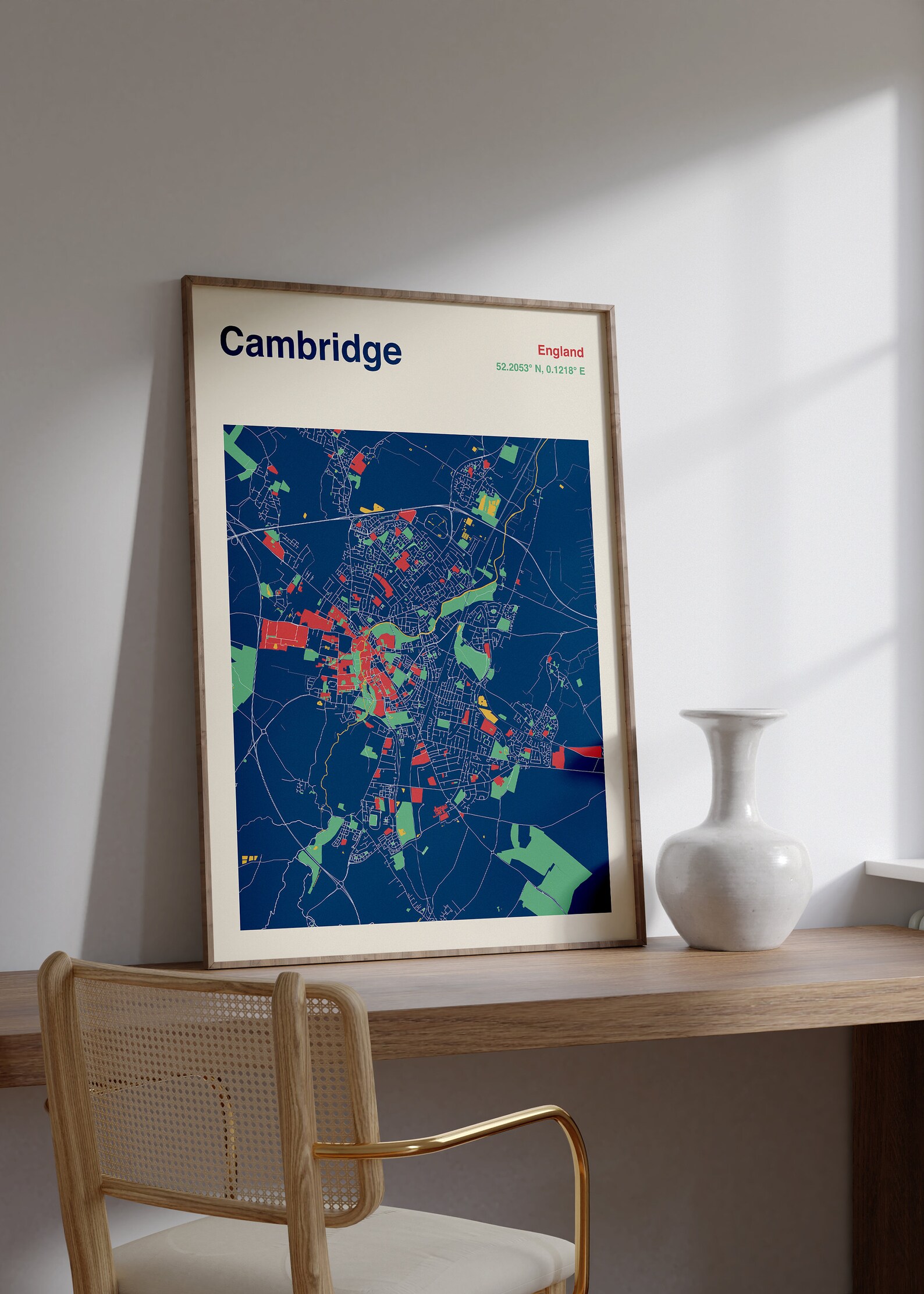 Cambridge Map Print Cambridge Map Poster Cambridge Map Wall | Etsy