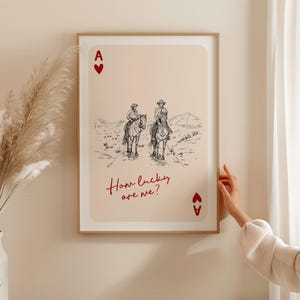 How Lucky Are We Playing Card Print, Digital DOWNLOAD, Retro Western ...