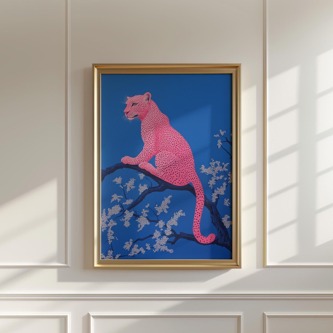 Pink Leopard Poster DIGITAL DOWNLOAD Maximalist Leopard Digital ...