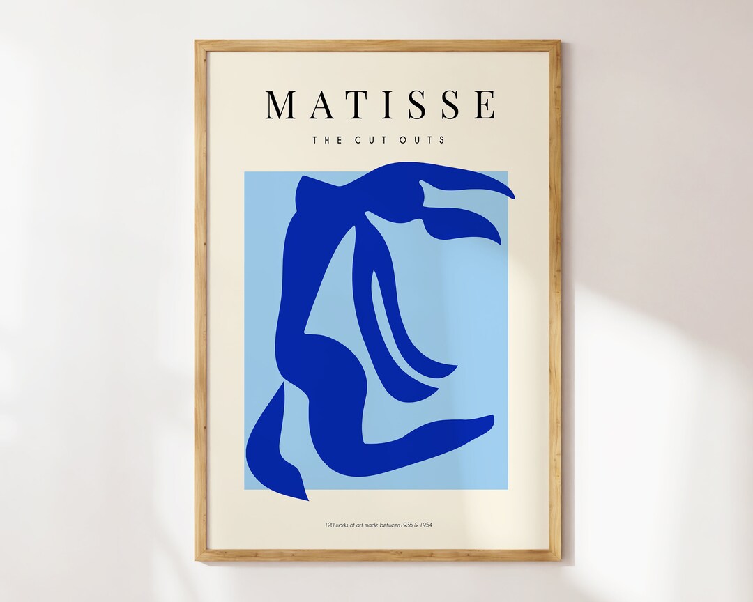 Blue Matisse Abstract Women Poster, Blue Matisse Wall Art Print ...