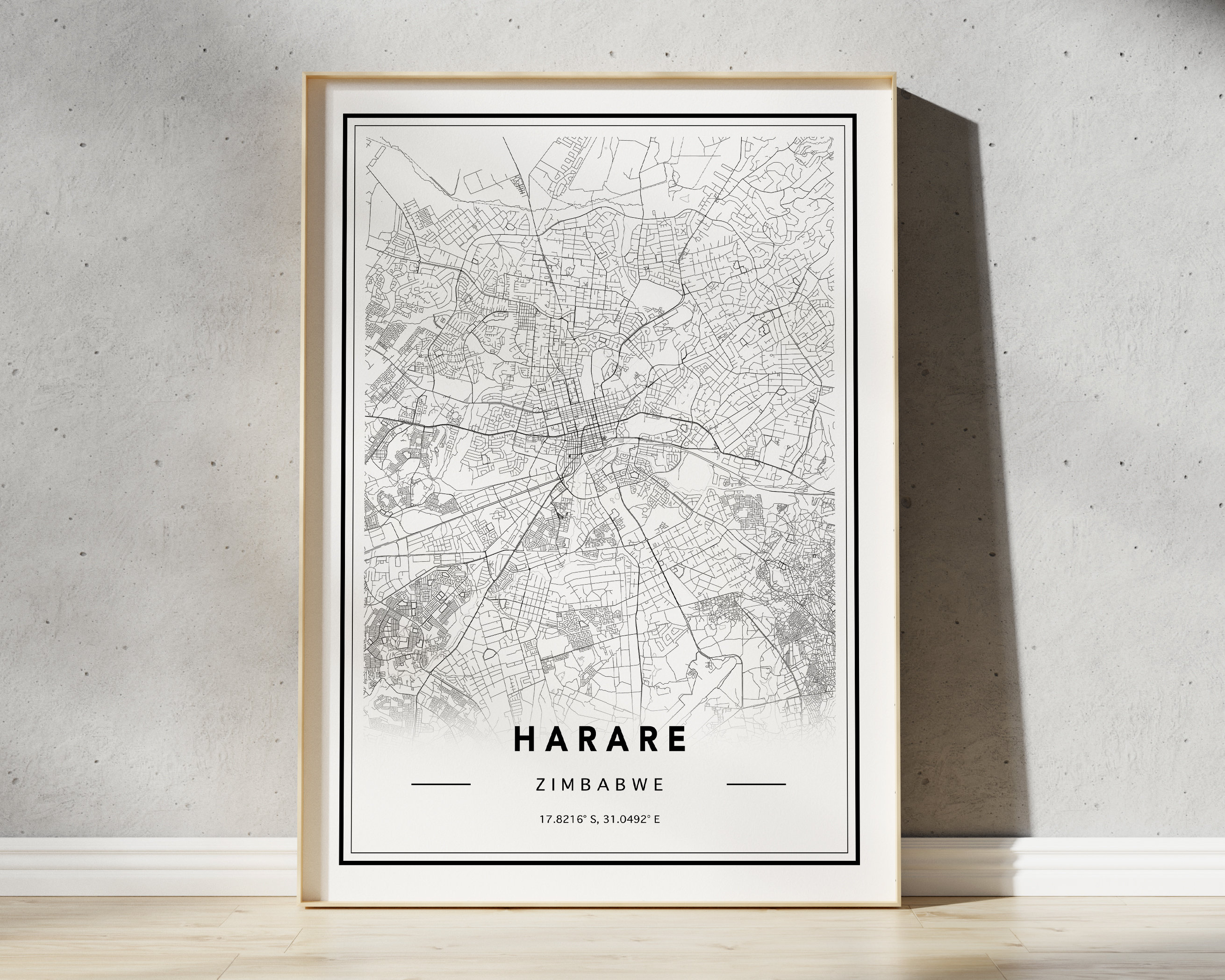 Harare Karte Poster Harare Karte Poster Harare Karte Harare | Etsy
