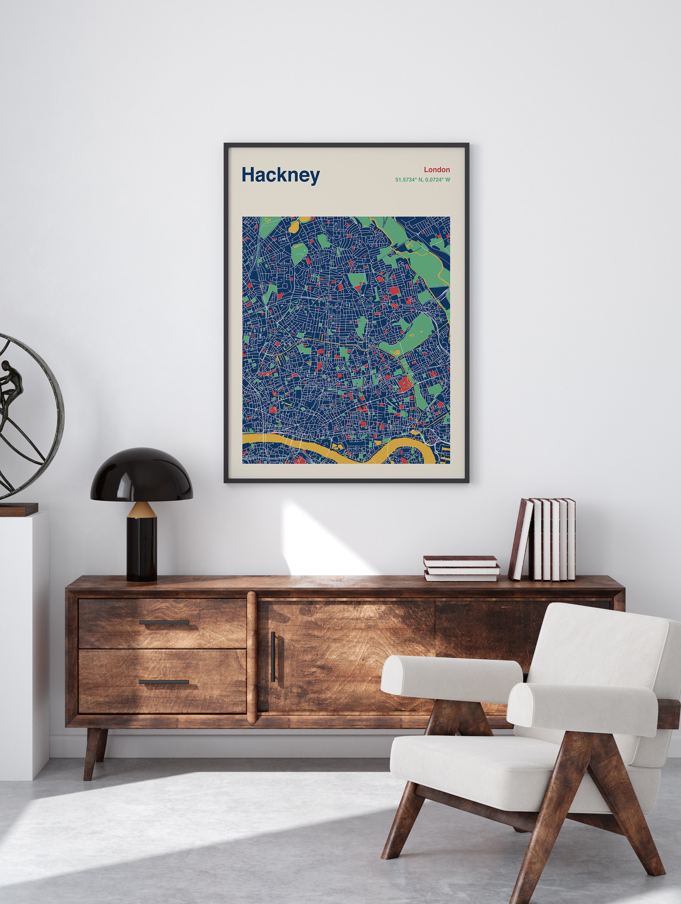 Hackney Map Print Hackney Map Poster Hackney London Map Wall - Etsy