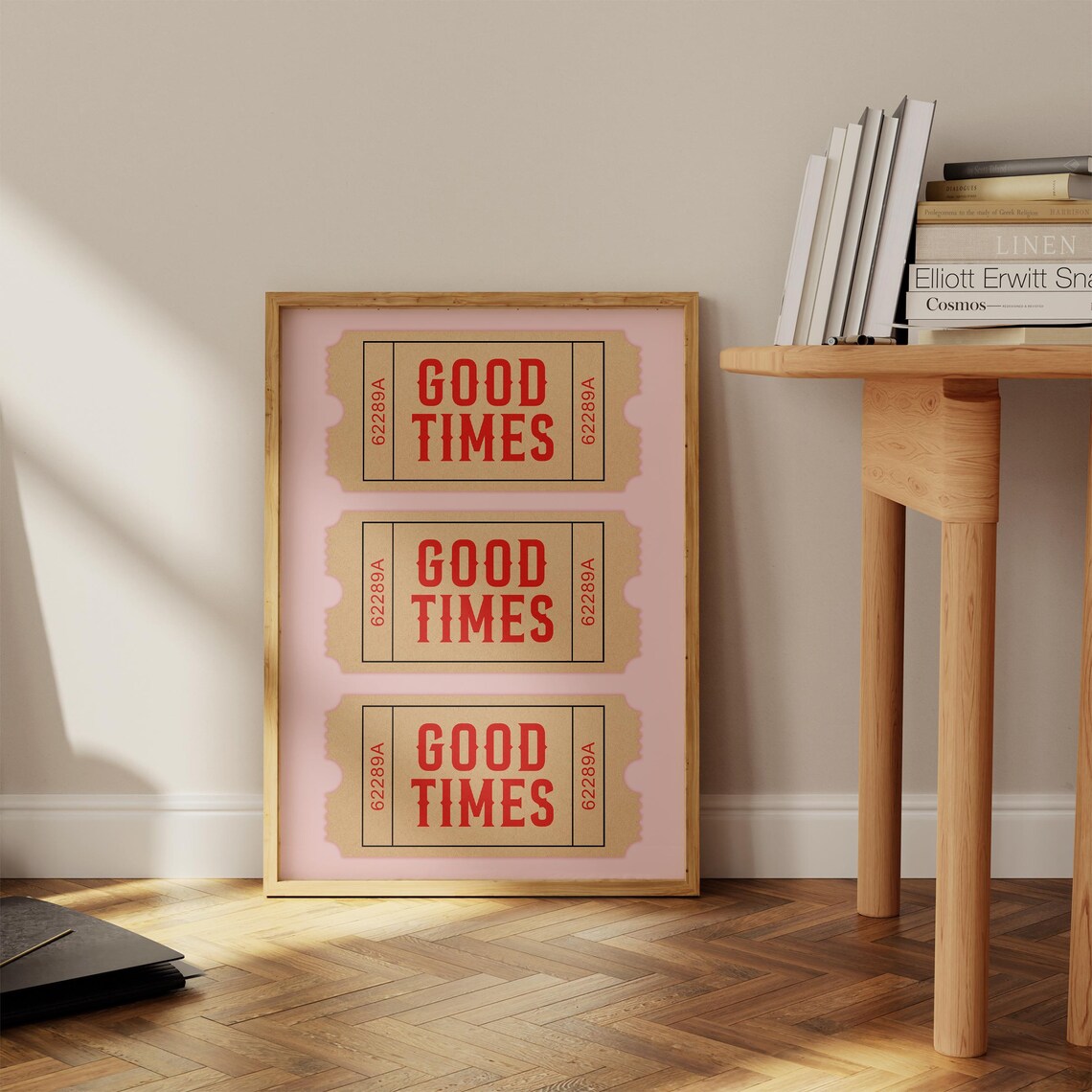 Retro Good Times Ticket Print, Trendy Pink Poster (digital Download) - Etsy