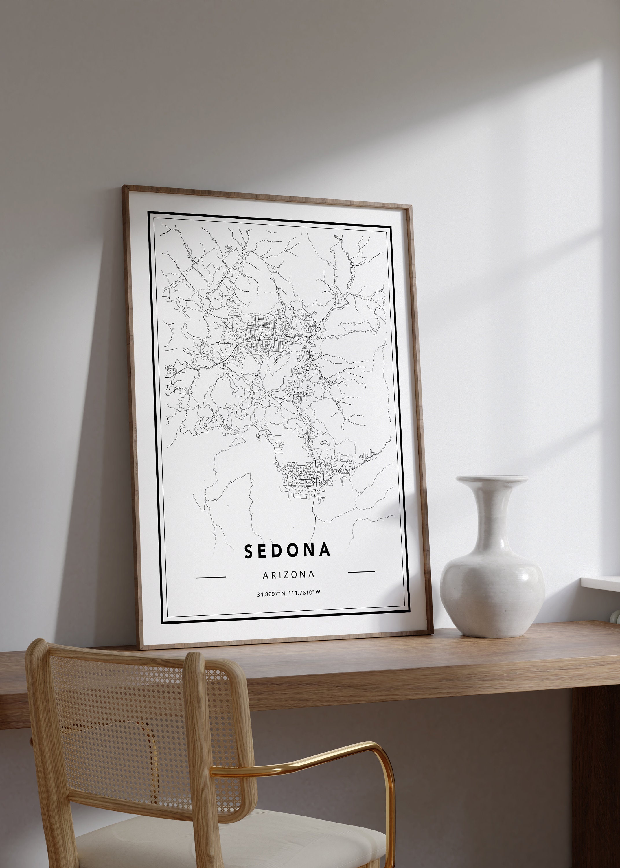 SEDONA AZ Map Print Sedona Map Poster Sedona Map Wall Art | Etsy
