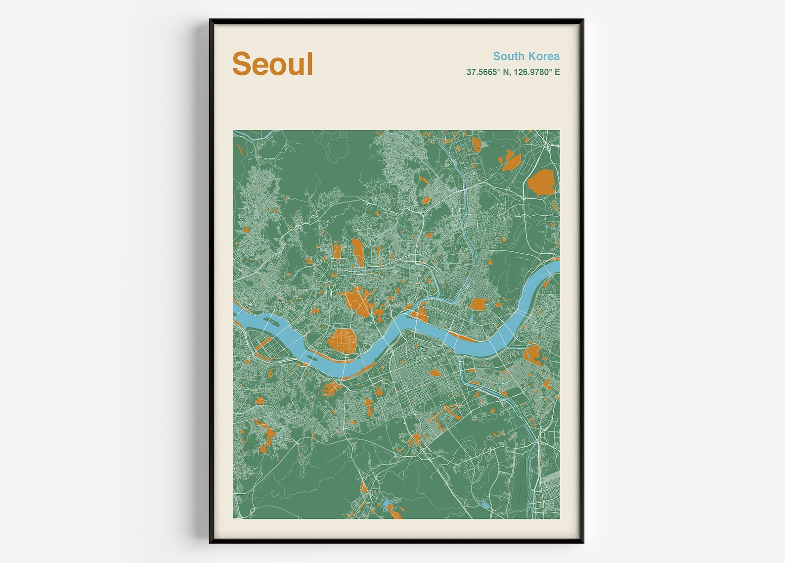 Seoul Map Print, Map of Seoul South Korea, Seoul City Map, Seoul Map ...