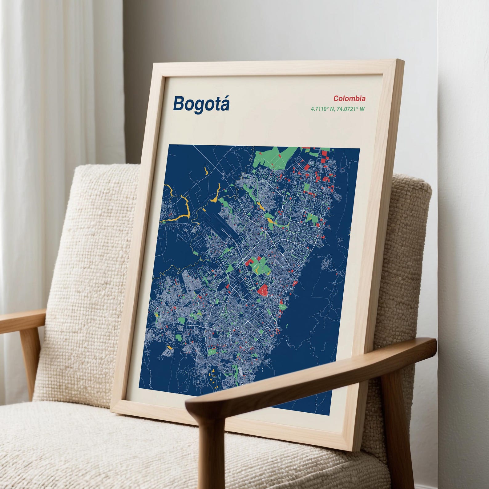 Bogota Colombia Map Art Print: Cityscape Poster - Etsy