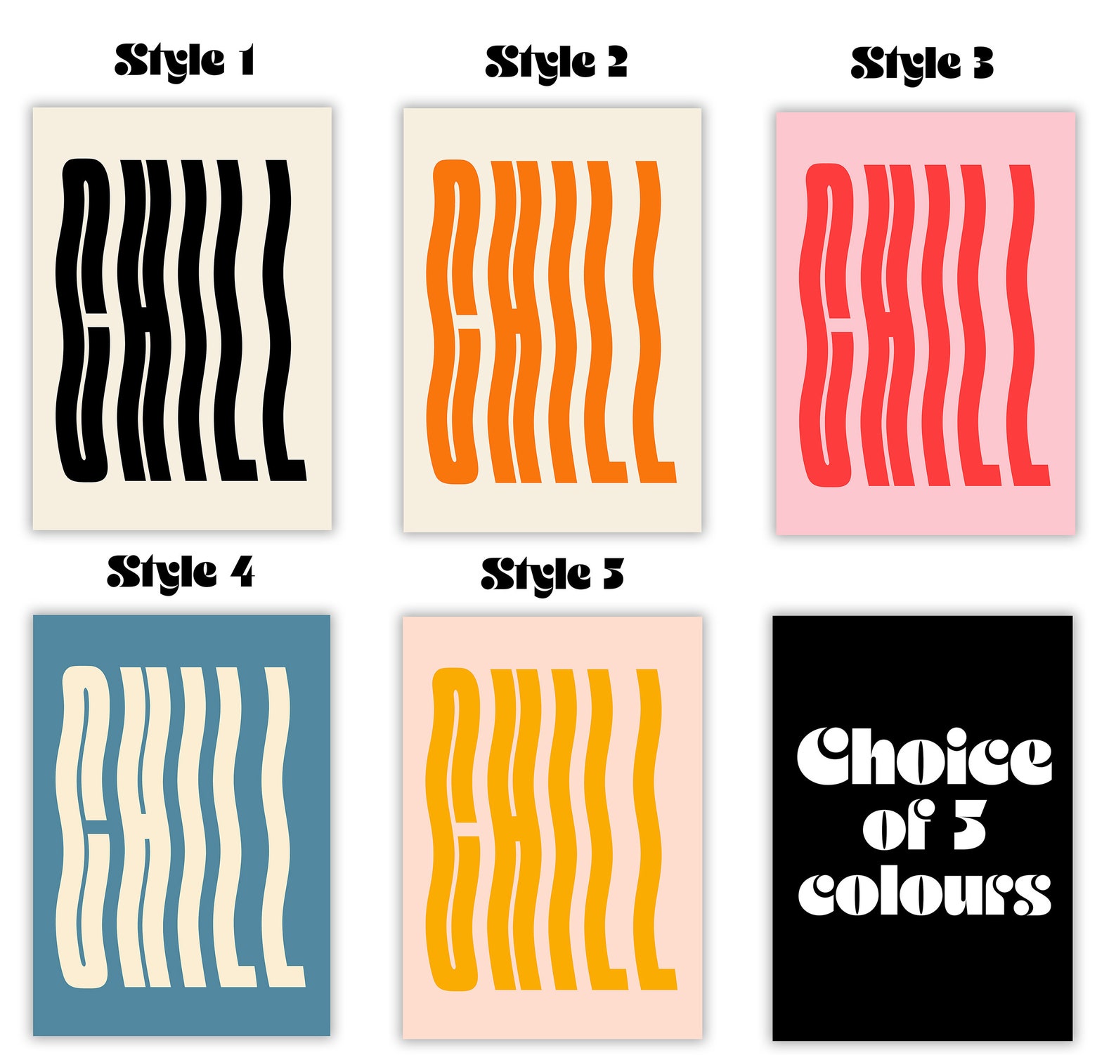 Chill Poster Modernist Wall Art Chill Quote Poster Preppy - Etsy UK