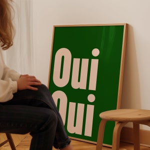Oui Oui Poster, MORE COLOURS, French Art Print, Oui Oui Typography ...