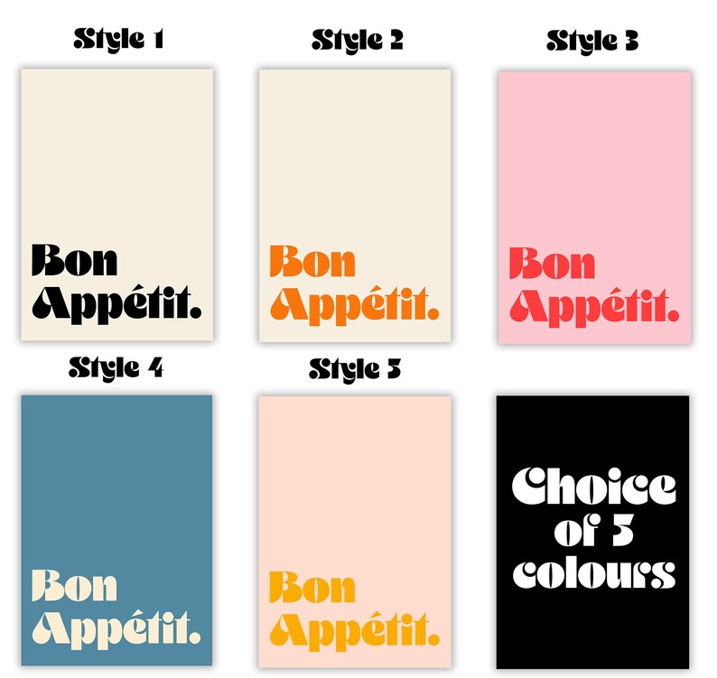 Bon Appetit Kitchen Art Print: Minimalist Quote Poster - Etsy