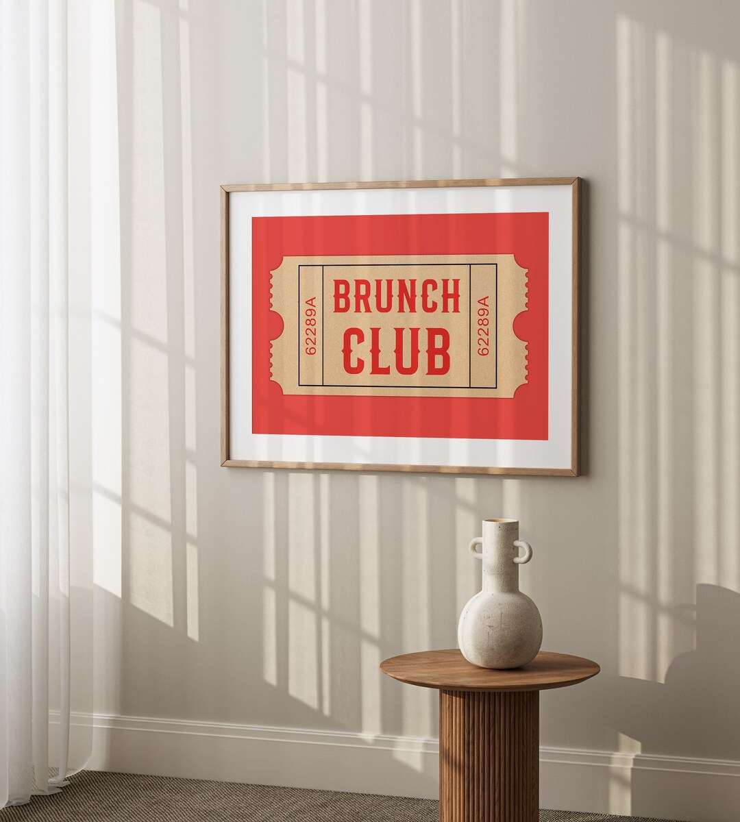 Retro Brunch Club Ticket Art Print: Colorful Kitchen Poster - Etsy