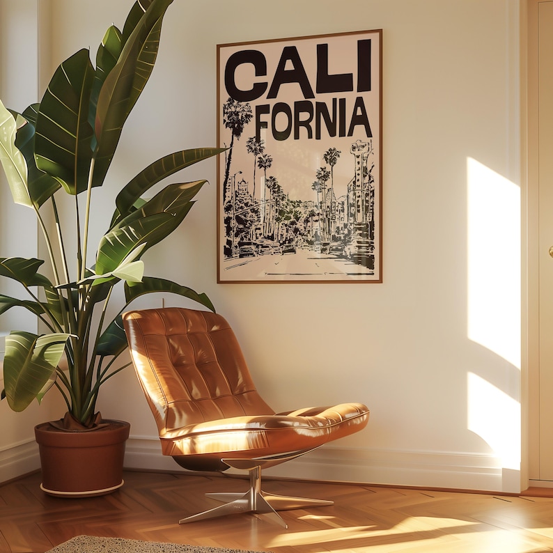Retro California Print: Mid-century Travel Poster - Etsy