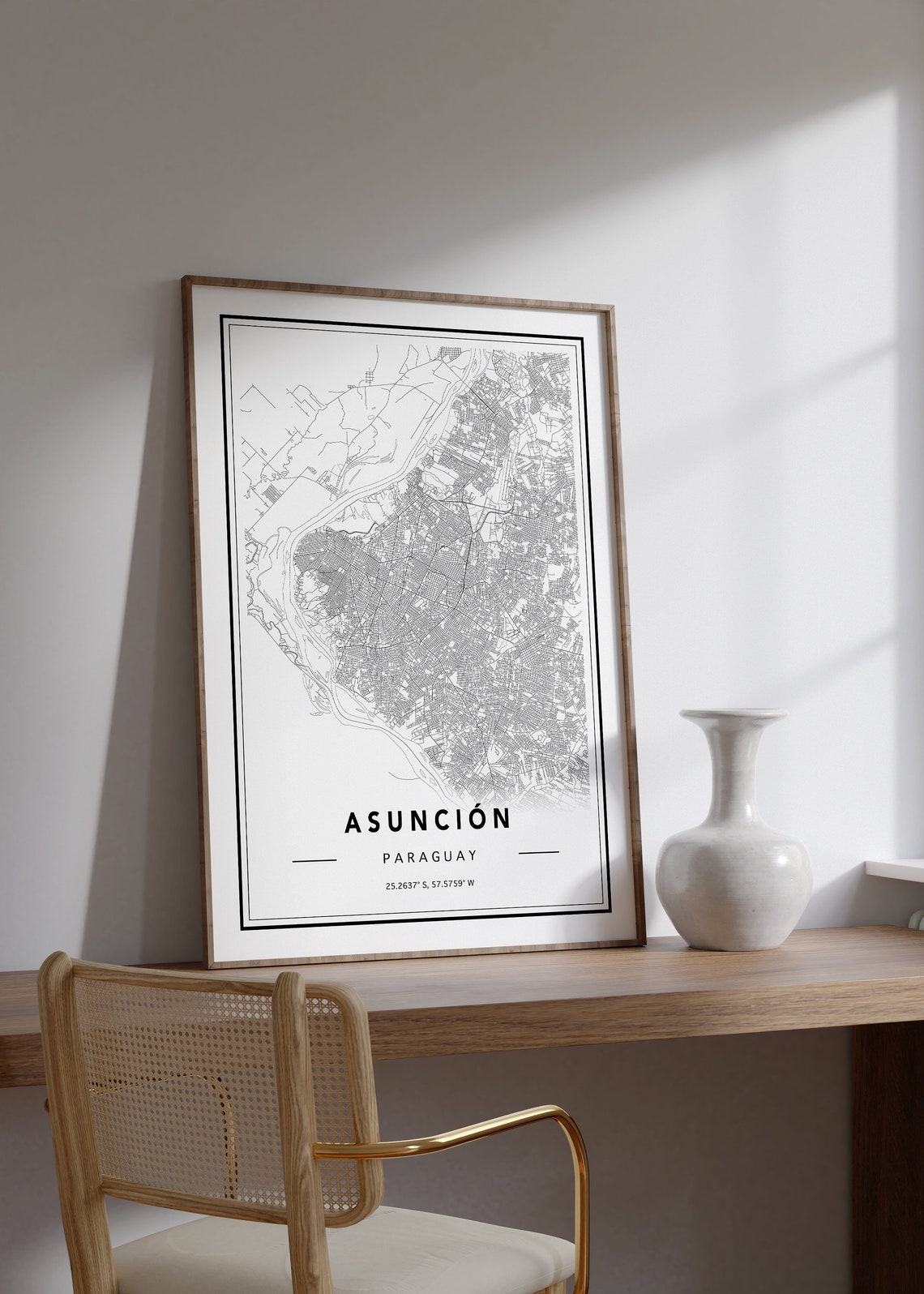 Asuncion Map Print Asuncion Map Poster Asuncion Map Wall - Etsy UK