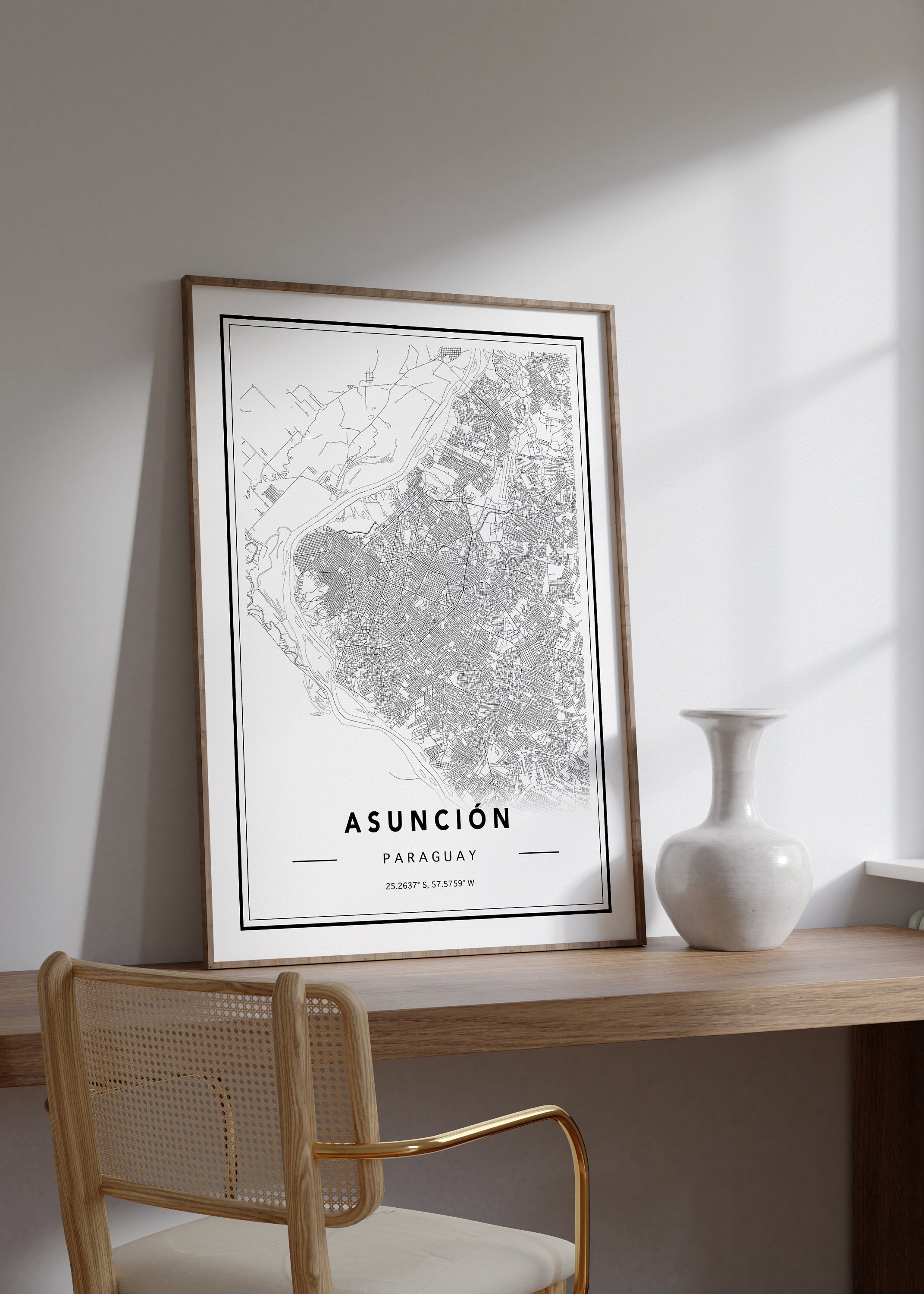 Asuncion Map Print Asuncion Map Poster Asuncion Map Wall - Etsy UK