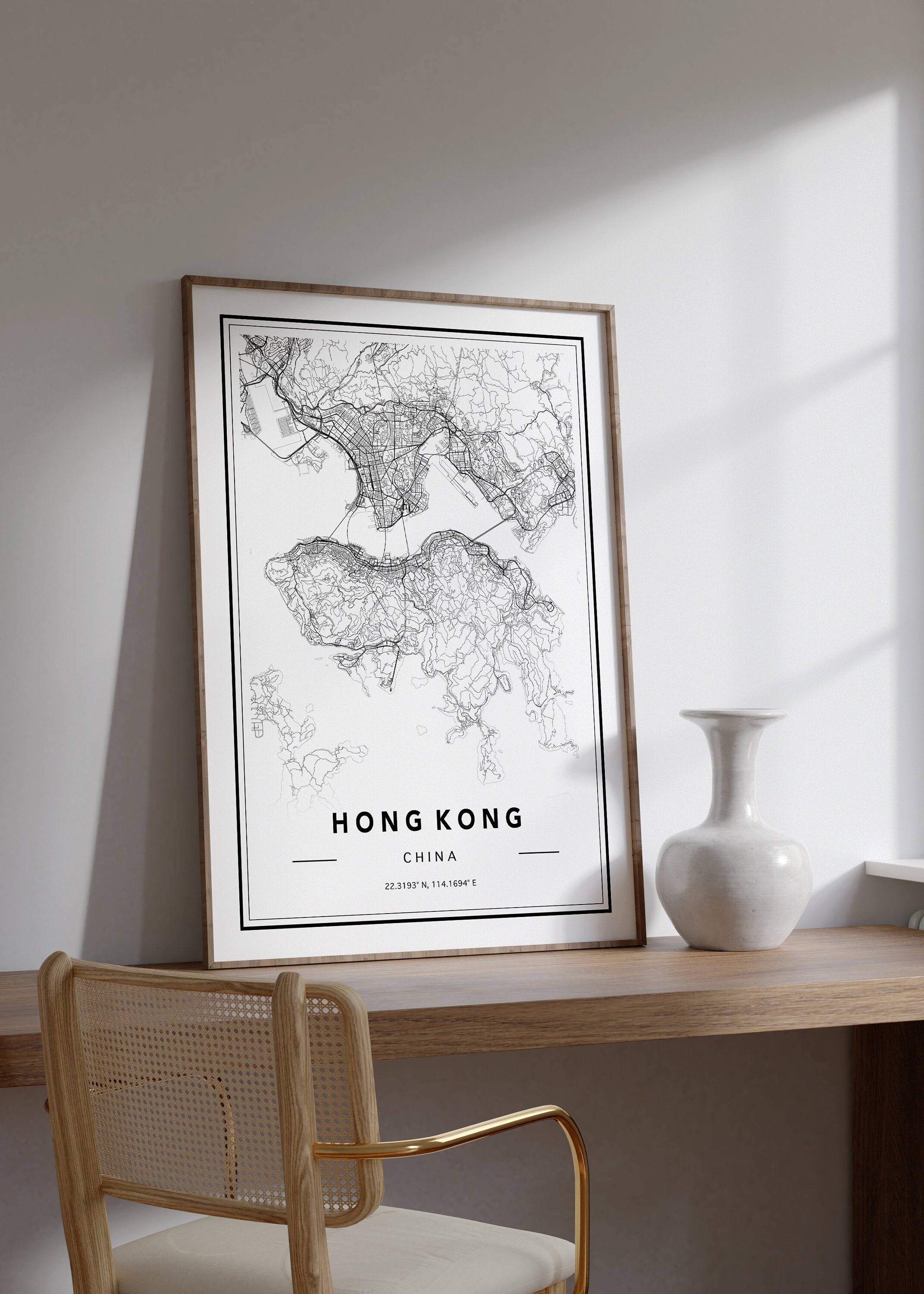 Hong Kong Map Print Hong Kong Map Poster Hong Kong Map - Etsy UK