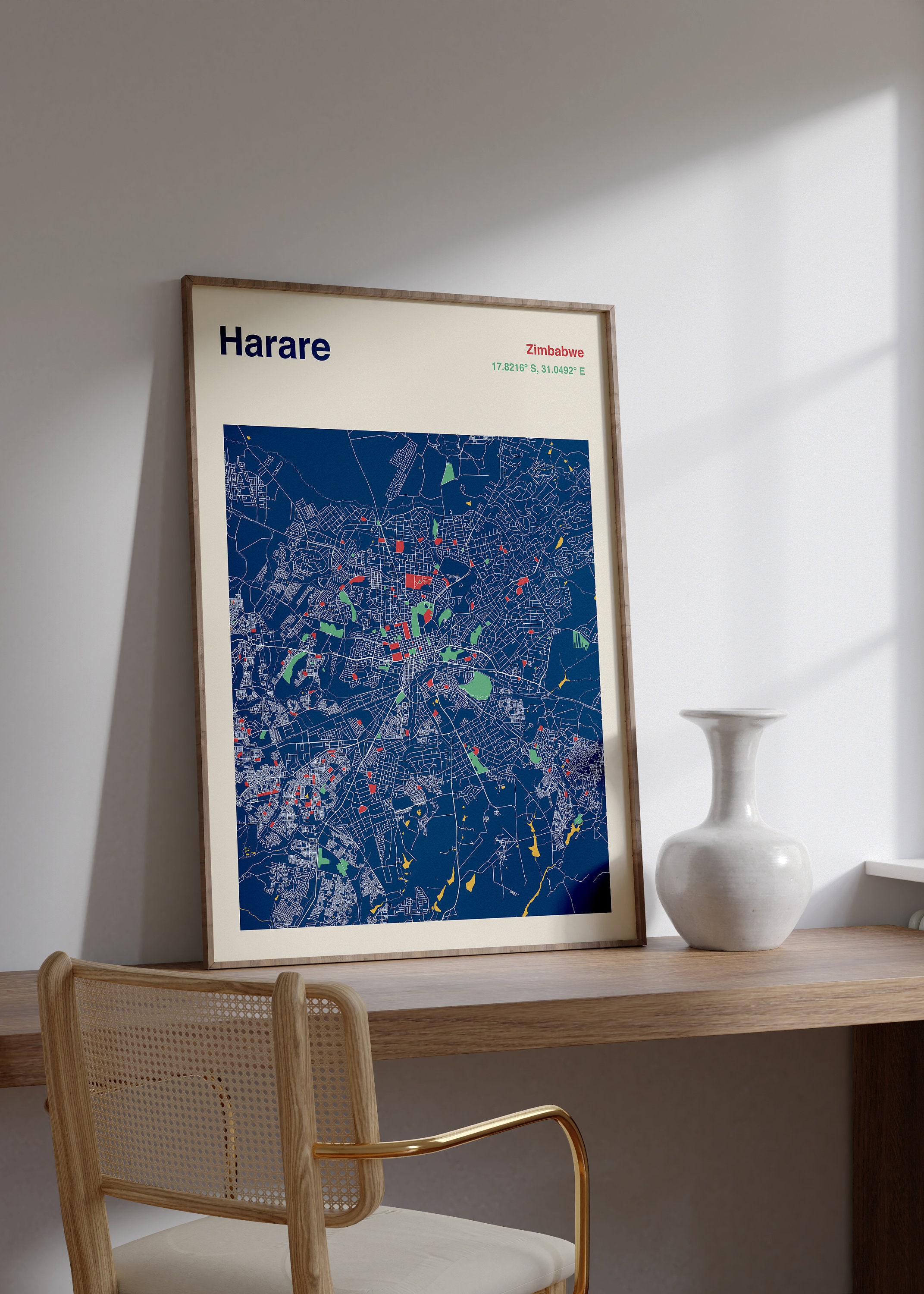 Harare Zimbabwe Map Art Print: City Street Map Poster - Etsy