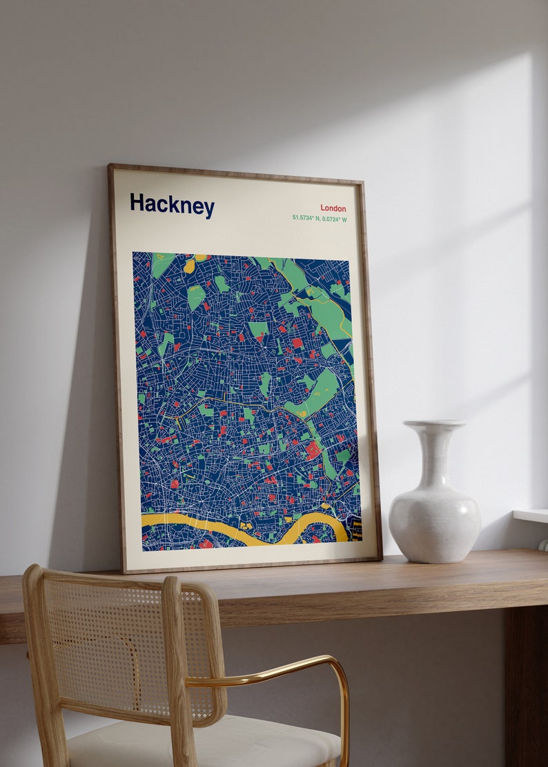 Hackney Map Print Hackney Map Poster Hackney London Map Wall - Etsy UK
