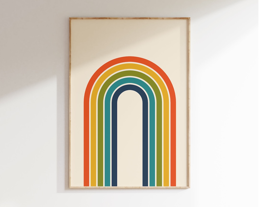 1970s Retro Rainbow Poster, Retro Nostalgia Art Poster, 70's Aesthetic ...