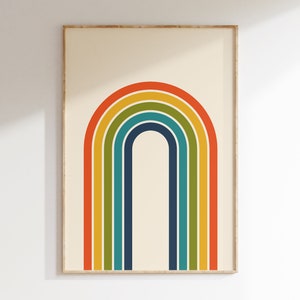 1970s Retro Rainbow Poster, Retro Nostalgia Art Poster, 70's Aesthetic ...