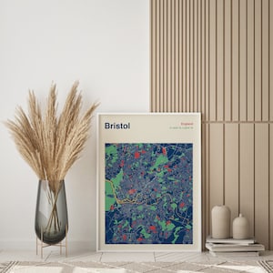 Bristol Map Print, Bristol Map Poster, Colour Bristol City Map, Bristol ...