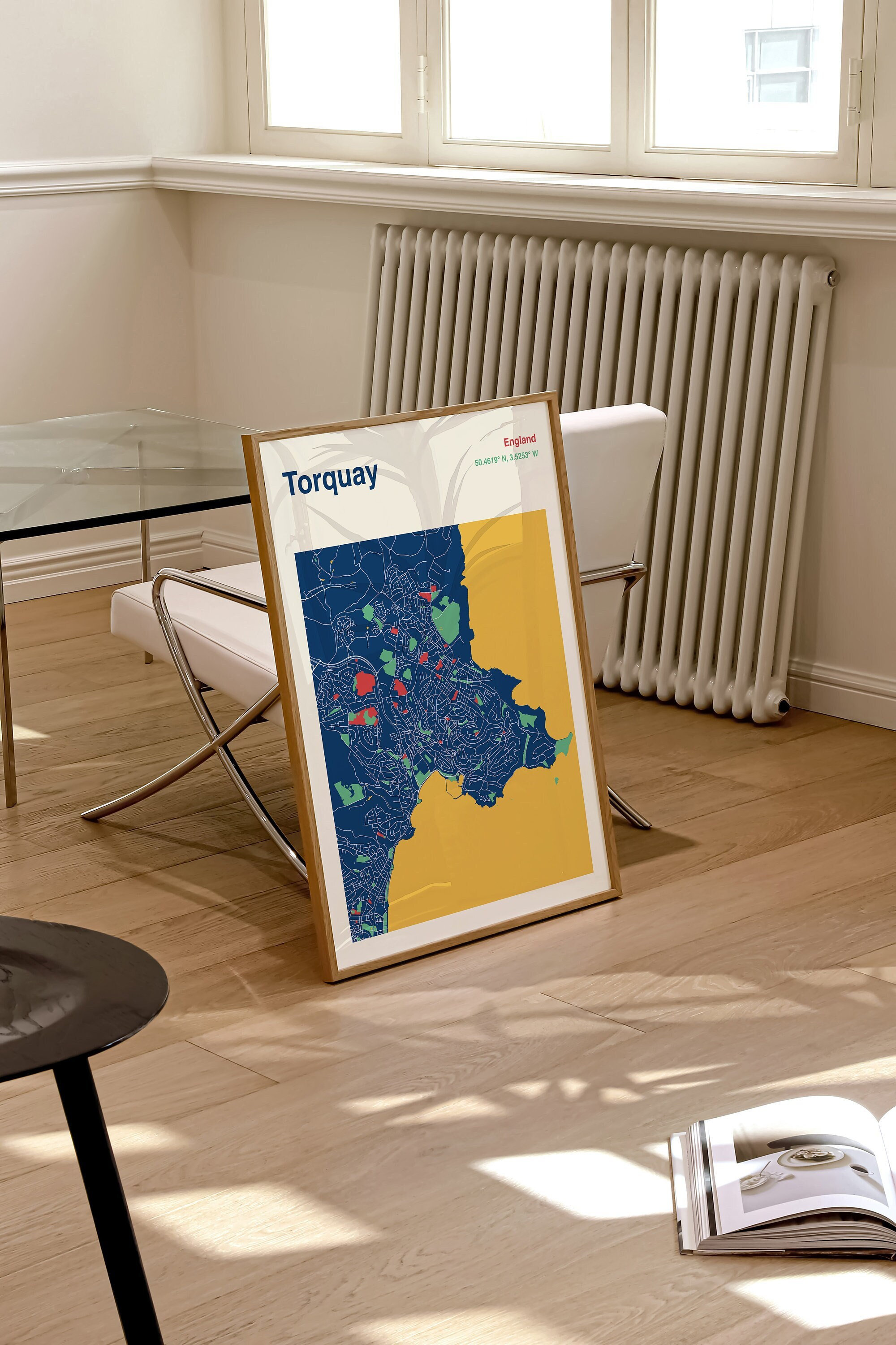 Torquay Map Print Torquay England Map Poster Colour Map - Etsy