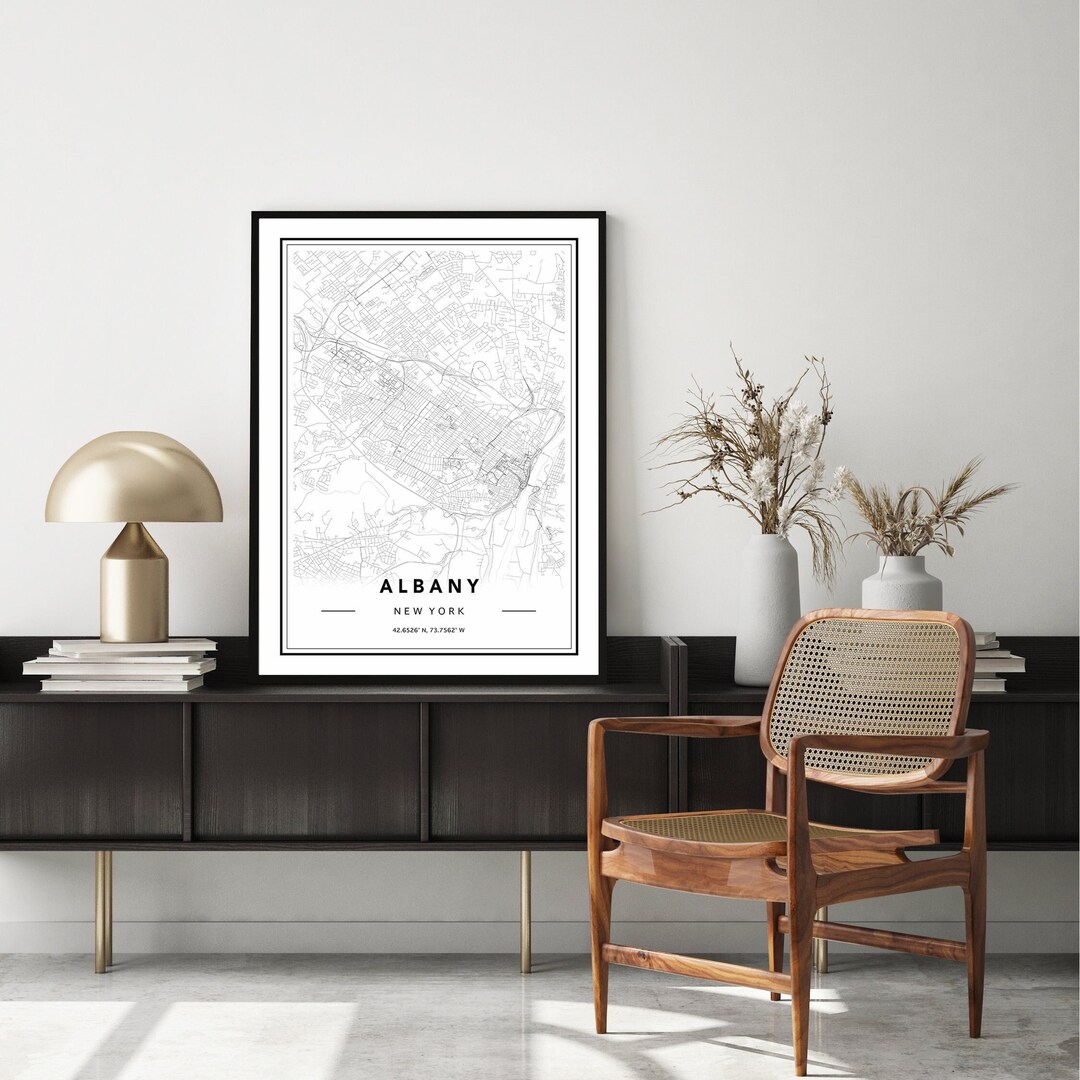 Albany NY Map Print, Albany New York Map Poster, Albany Map Wall Art ...