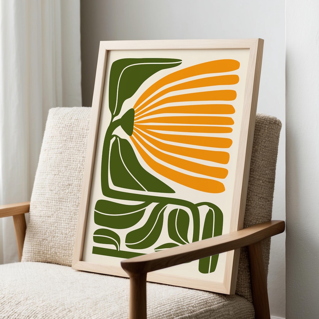 Yellow Abstract Flower Art Print: Matisse Inspired Botanical Poster - Etsy