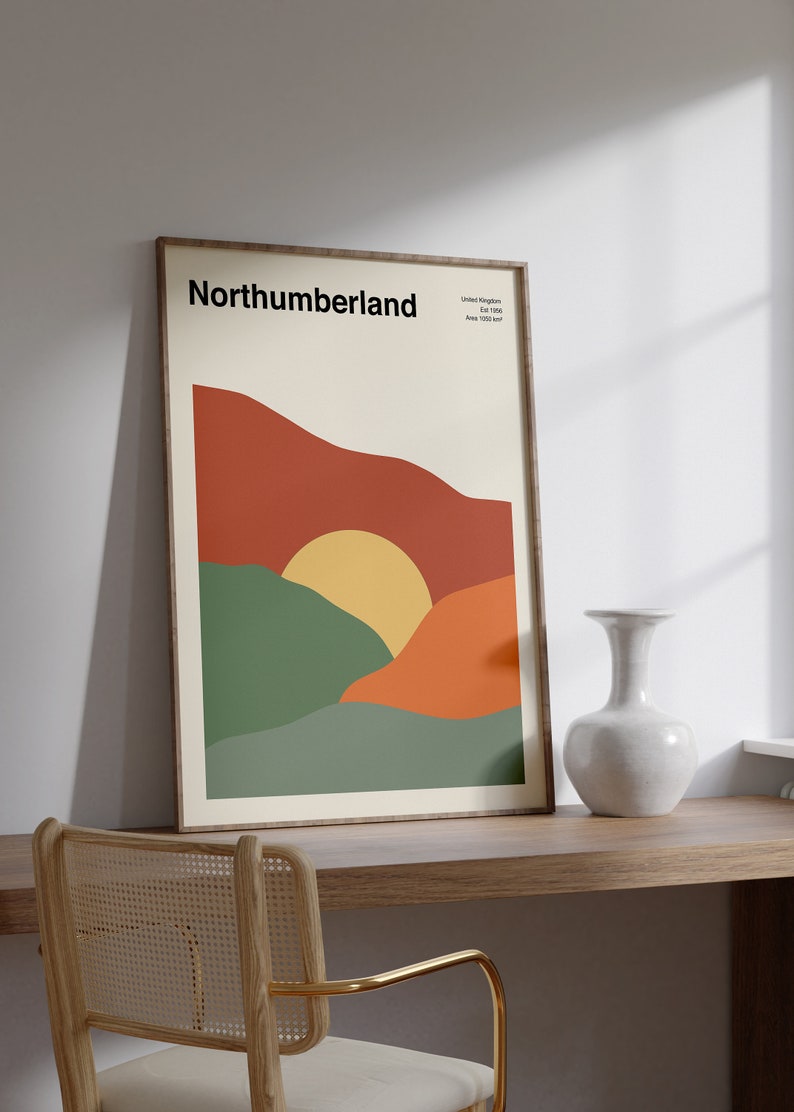 Northumberland National Park Poster Mid Century National Park - Etsy