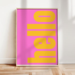 Hello Art Print, MORE COLOURS, Hello, Hi, Hiya Typography Poster ...