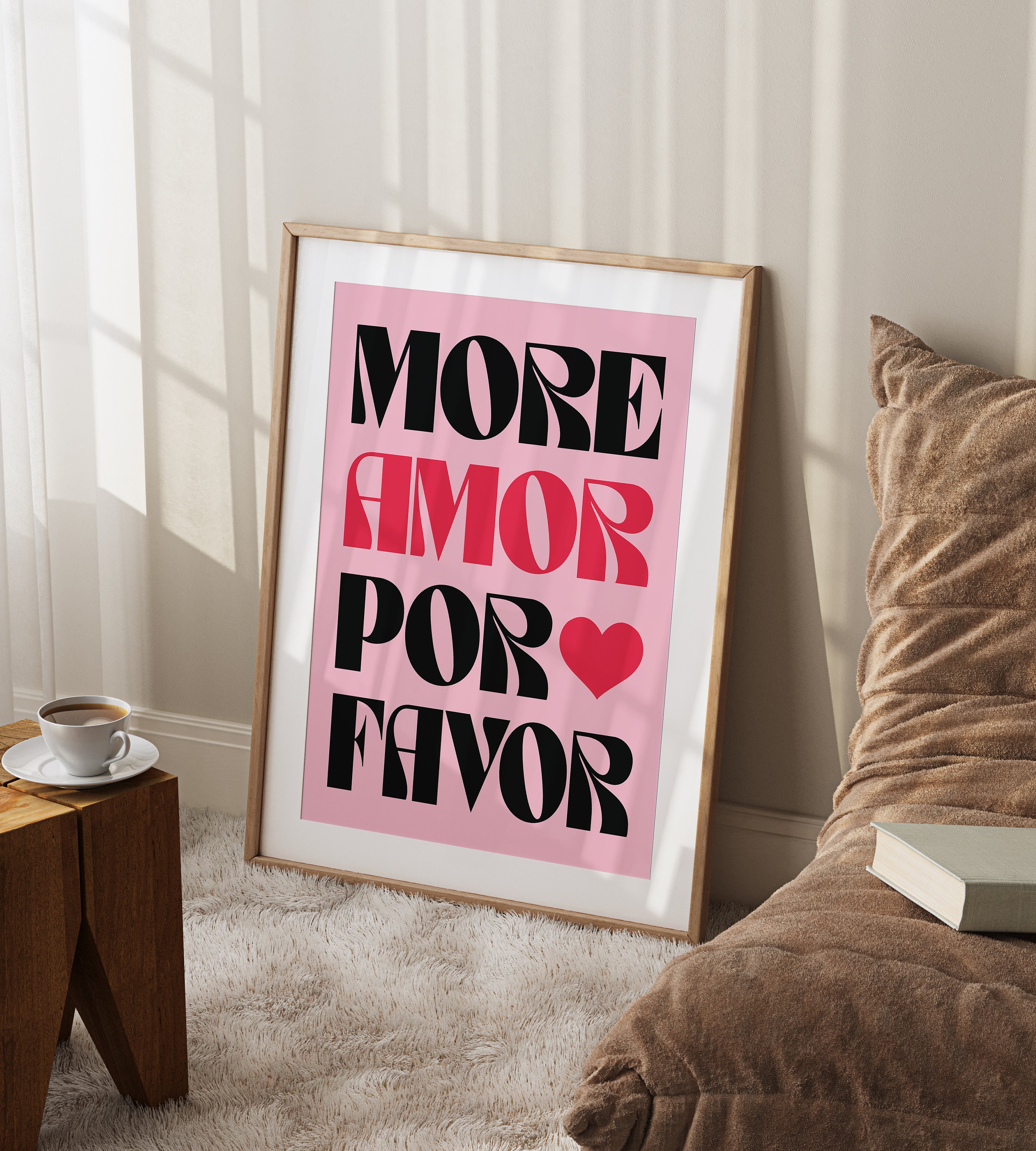 More Amor Por Favor Art Print: Trendy Spanish Quote, Maximalist Decor ...