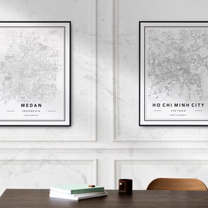 Medan Indonesia Map Print, Medan Map Poster, Medan Map Wall Art, Black ...